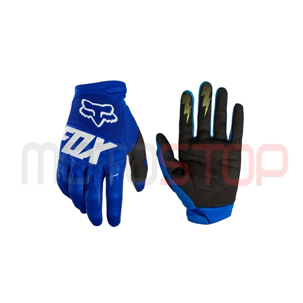 guantes para moto modelo fox azul