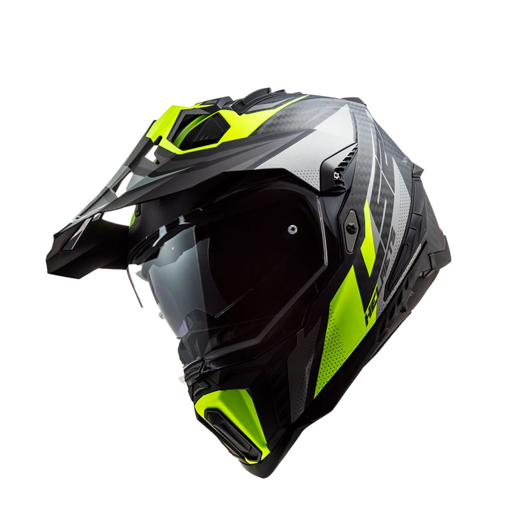 Casco Multipropósito Ls2 Mx701c Explorer Carbono Titanio Amarillo Matte