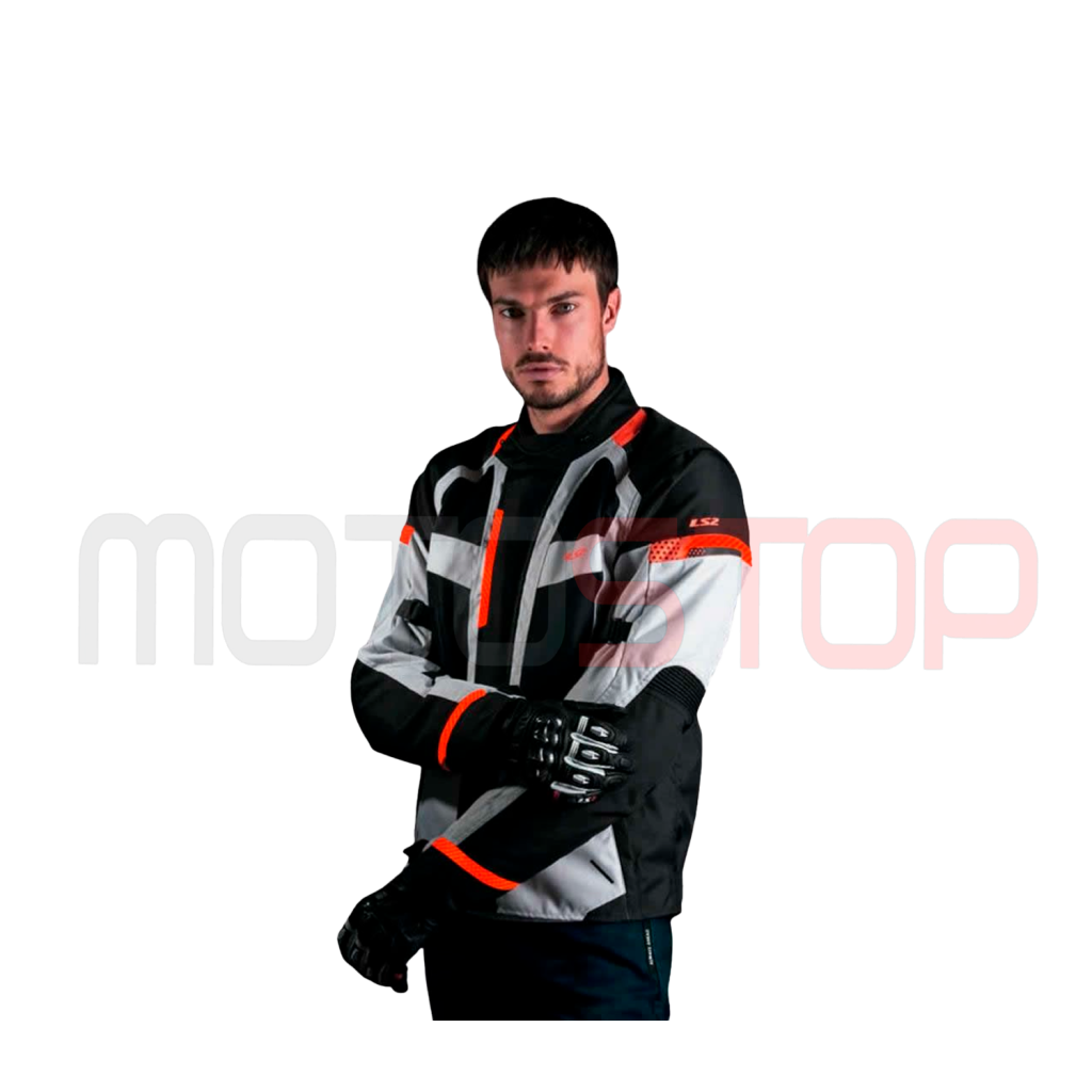 Chaqueta Ls2 Scout Hombre Negro Gris Naranja