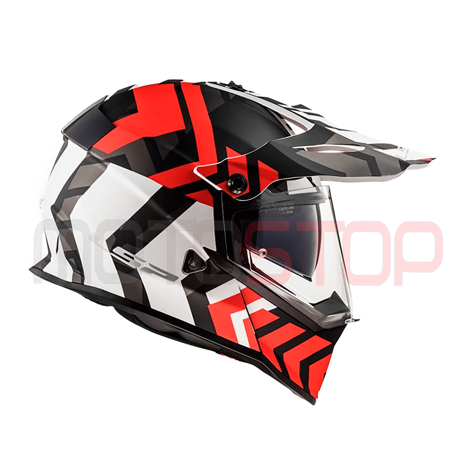 CASCO LS2 MX436 PIONEER EVO XTREME NEGRO ROJO MATTE - Motostop