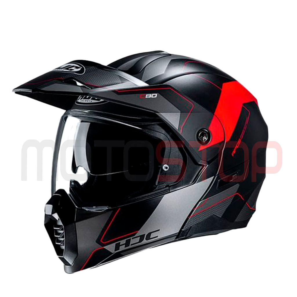 Casco Hjc C80 Rox Negro / Rojo Matte