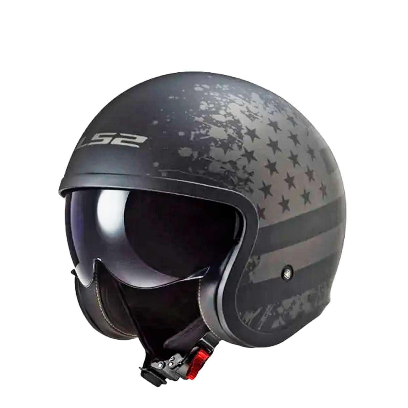 Casco Moto Ls2 OF599 Spitfire Black Flag Negro Titanio Matte