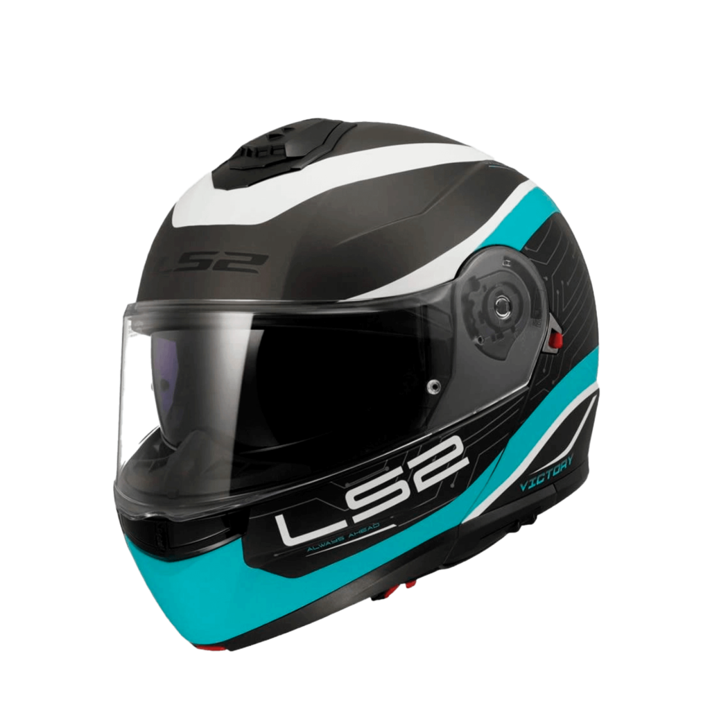 Casco Ls2 FF908 STROBE II VICTORY TINTEADO BLANCO TURQUESA
