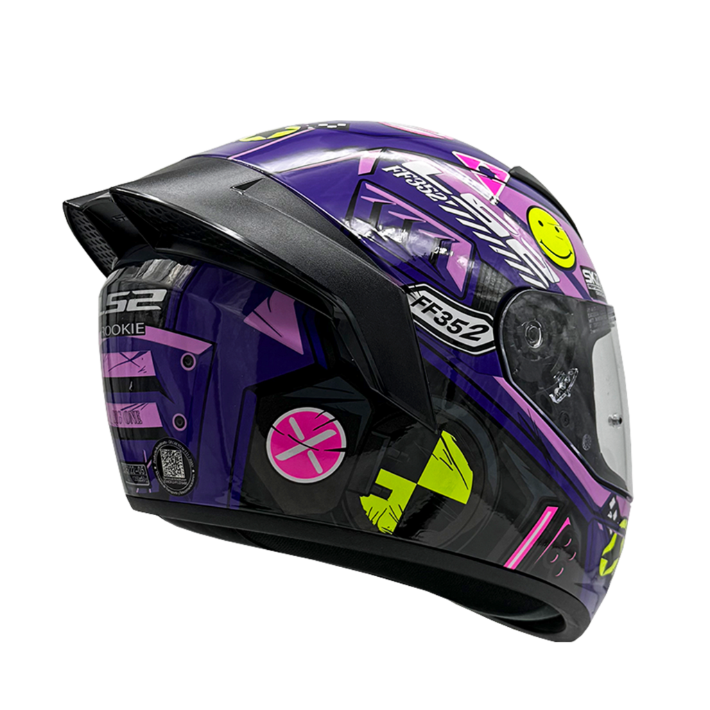 Casco Integral Ls2 FF352 Evo Big One Morado Amarillo