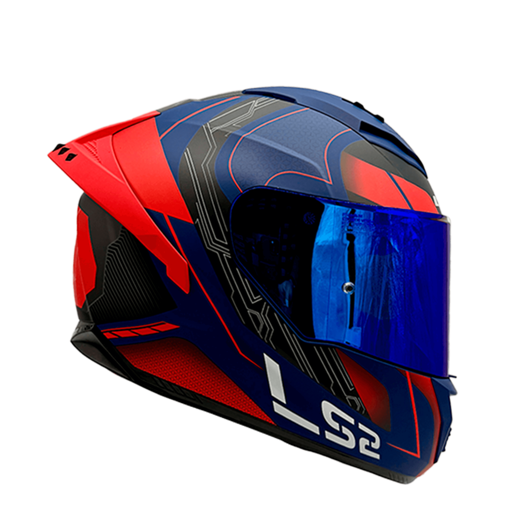 CASCO LS2 FF806 FUSION NEXUS AZUL ROJO MATE / VISOR AZUL