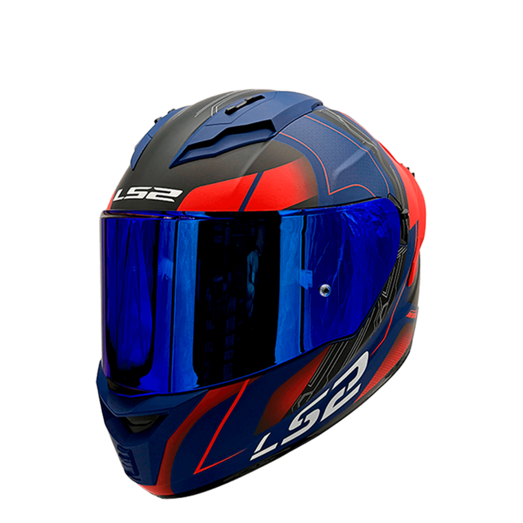 CASCO LS2 FF806 FUSION NEXUS AZUL ROJO MATE / VISOR AZUL