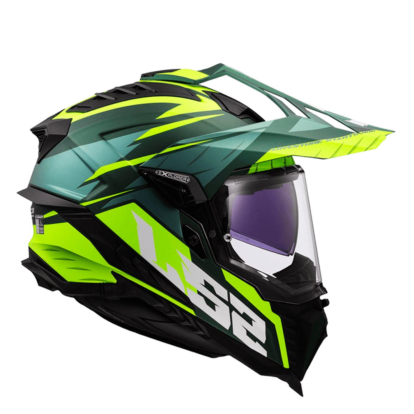 Casco Multipropósito Ls2 Mx701 Enduro Explorer Spire Verde Amarillo Matte